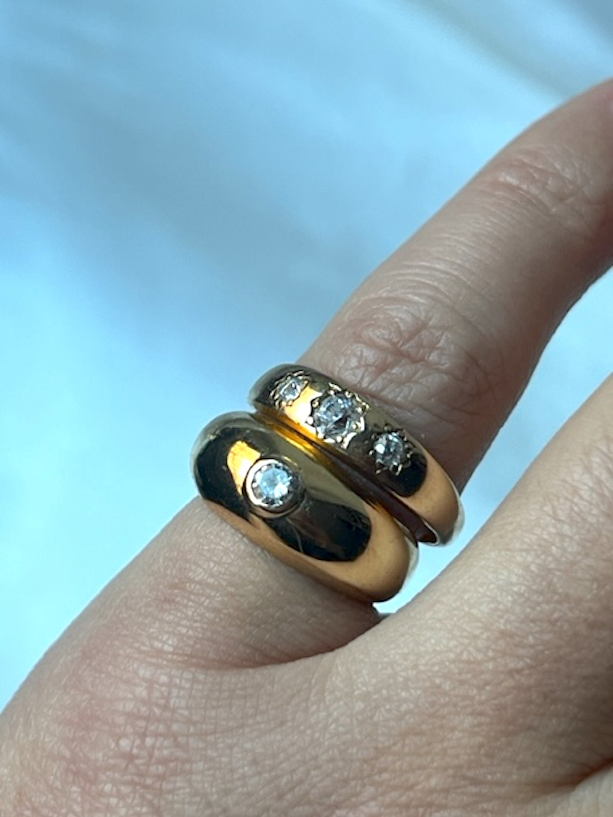 Antique 18k Gold & Diamonds Gipsy Ring - Etsy