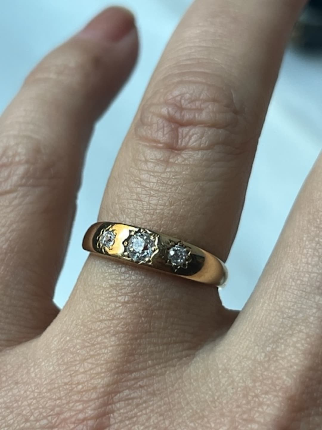 Antique 18k Gold & Diamonds Gipsy Ring - Etsy