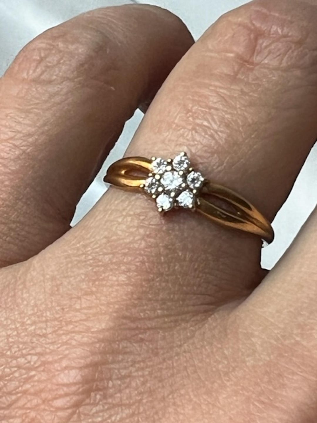 Vintage French 18k Gold & Diamonds Ring - Etsy