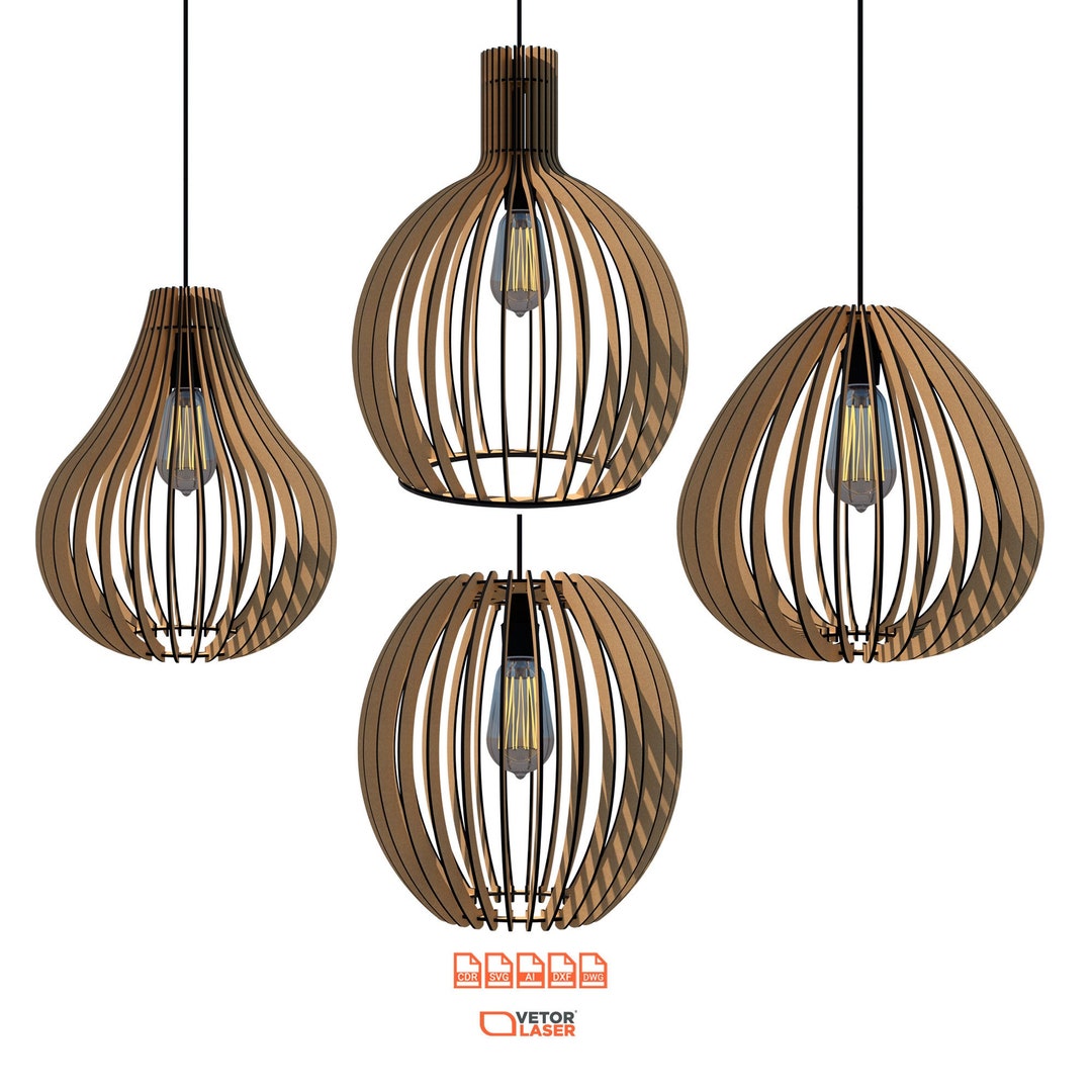 Laser Cut File Ceiling Lamp DXF and SVG Files CVLP03 - Etsy