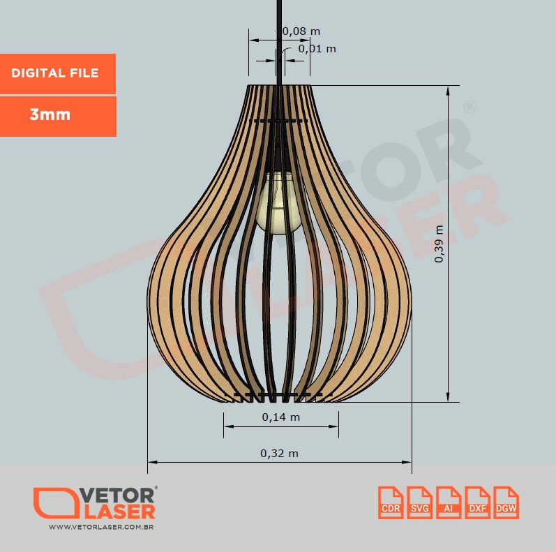 Laser Cut File Ceiling Lamp DXF and SVG Files CVLP03 - Etsy
