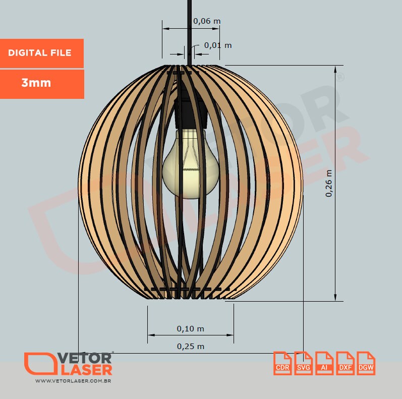 Laser Cut File Project Light Fixture DXF and SVG Files - Etsy