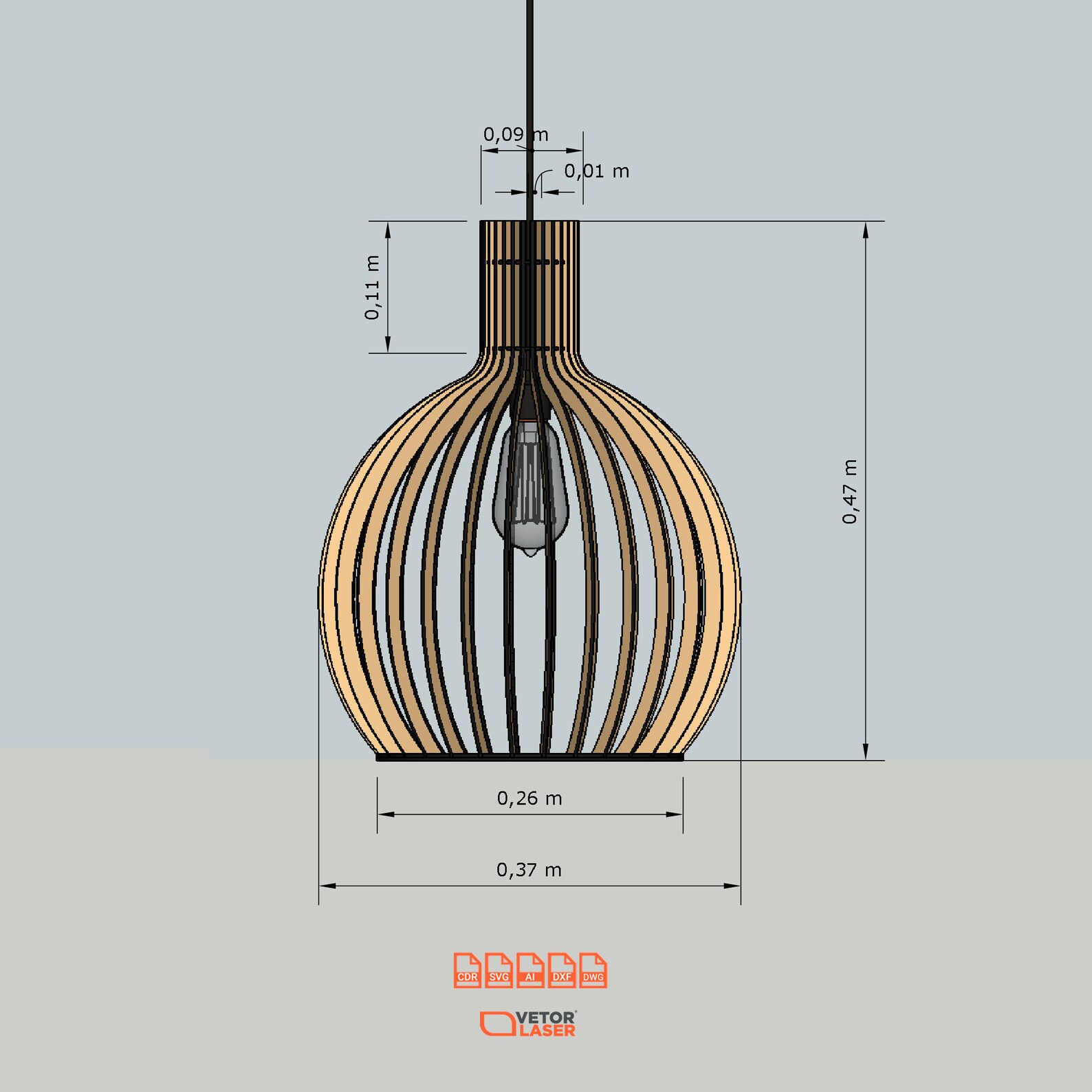 Laser Cut File Ceiling Lamp DXF and SVG Files CVLP03 - Etsy