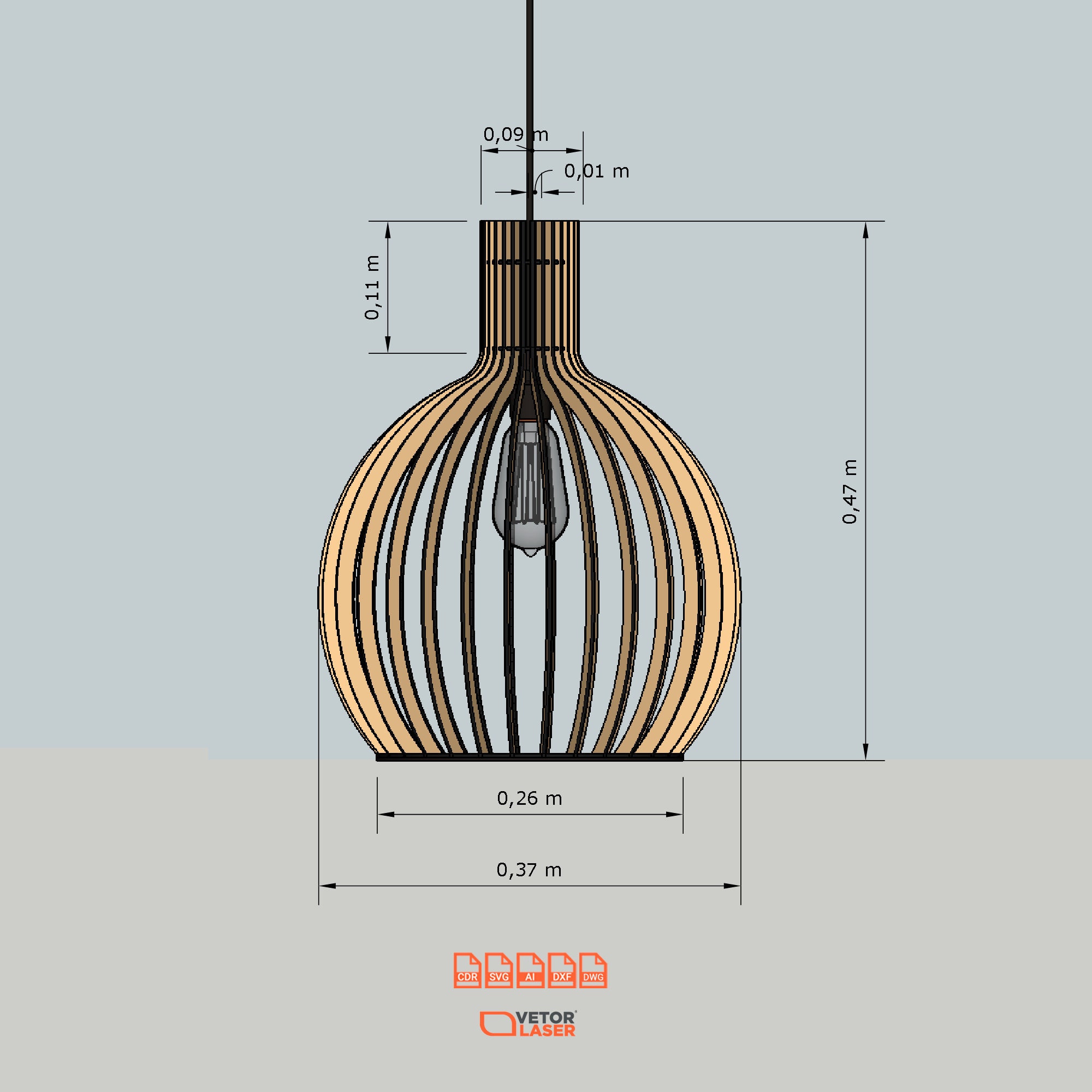 Laser Cut File Ceiling Lamp DXF and SVG Files CVLP03 - Etsy
