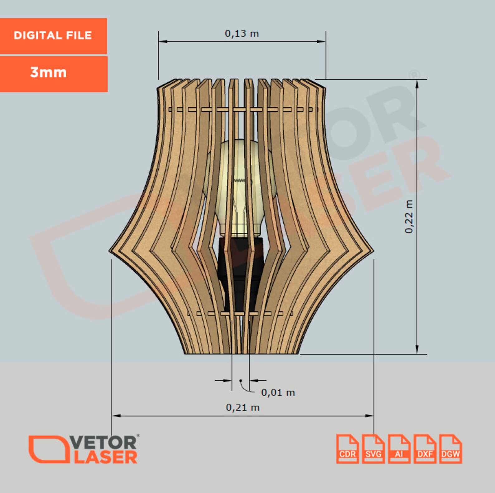 Laser Cutting File Lamp Shades Project Template SVG DXF - CVL002 - Etsy