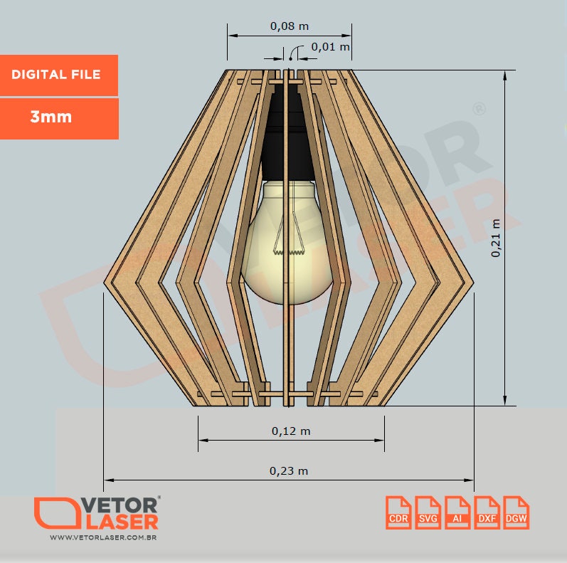 Laser Cut Lighting Fixtures Project Template File SVG DXF VLP2701 ...