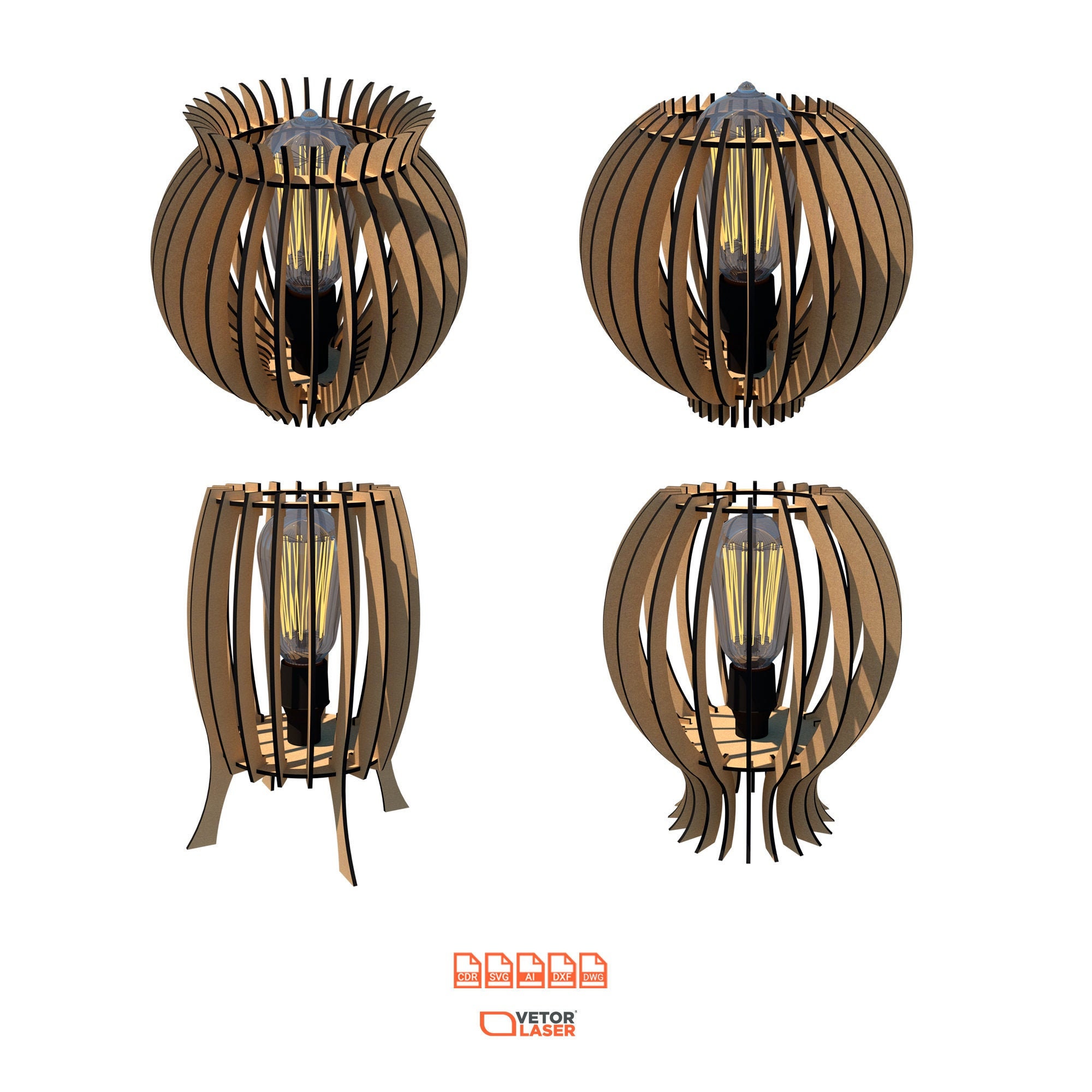 Laser Cutter Lamp Shades Project Template File SVG DXF - CVL001 - Etsy