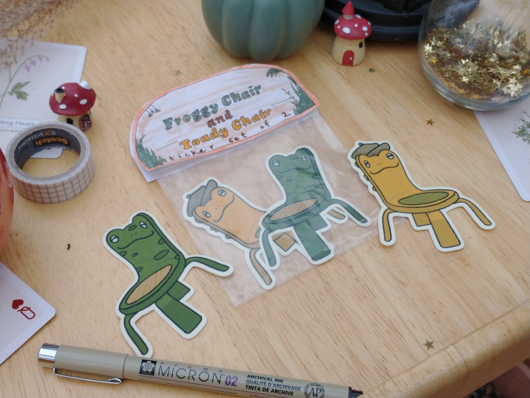 Froggy Chair and Toady Chair Are Friends Matte Vinyl Sticker Set of 2 ...