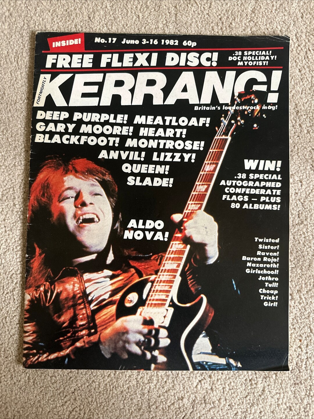 Vintage Kerrang Magazine No.17 3-16 June 1982 Deep Purple Thin Lizzy ...