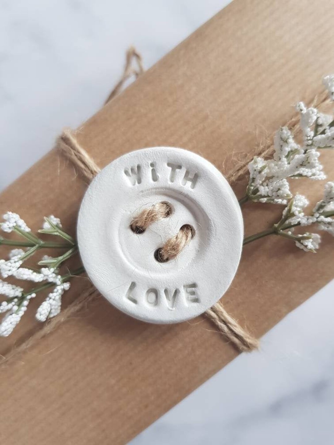 12 Personalisations. Button With Love Present Tags Christmas Birthday ...