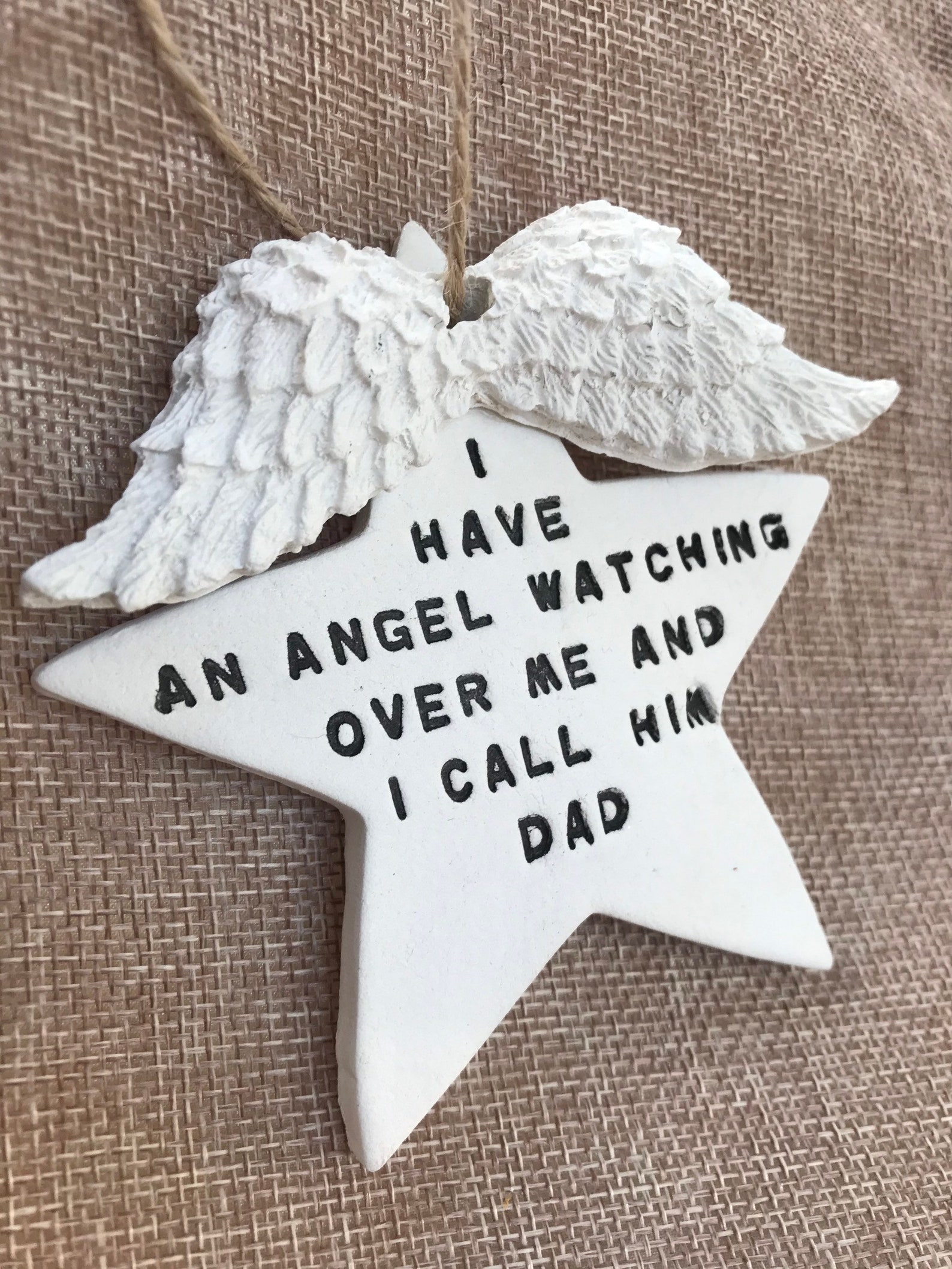 I have an angel watching over me Personalised star hanging | Etsy