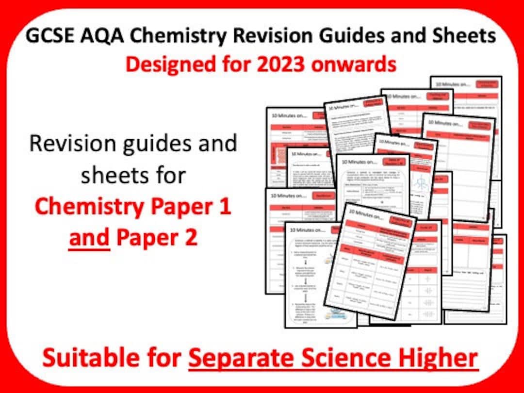 AQA GCSE Chemistry Paper 1 and 2 Revision Notes and Sheets - Etsy