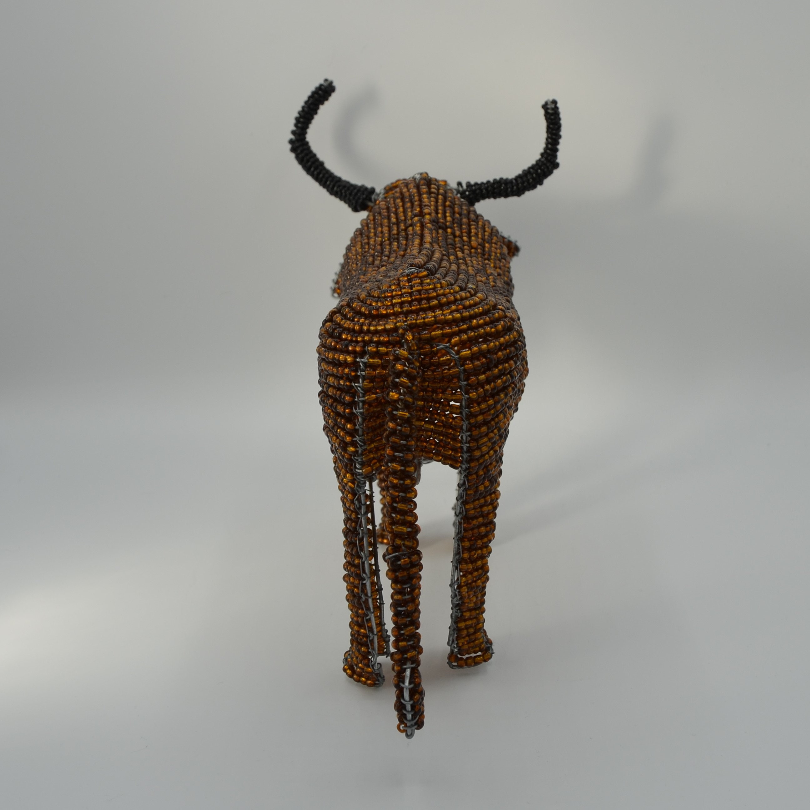 Bull Brown African Animal Beaded Wire Wildlife Figurine (small ...