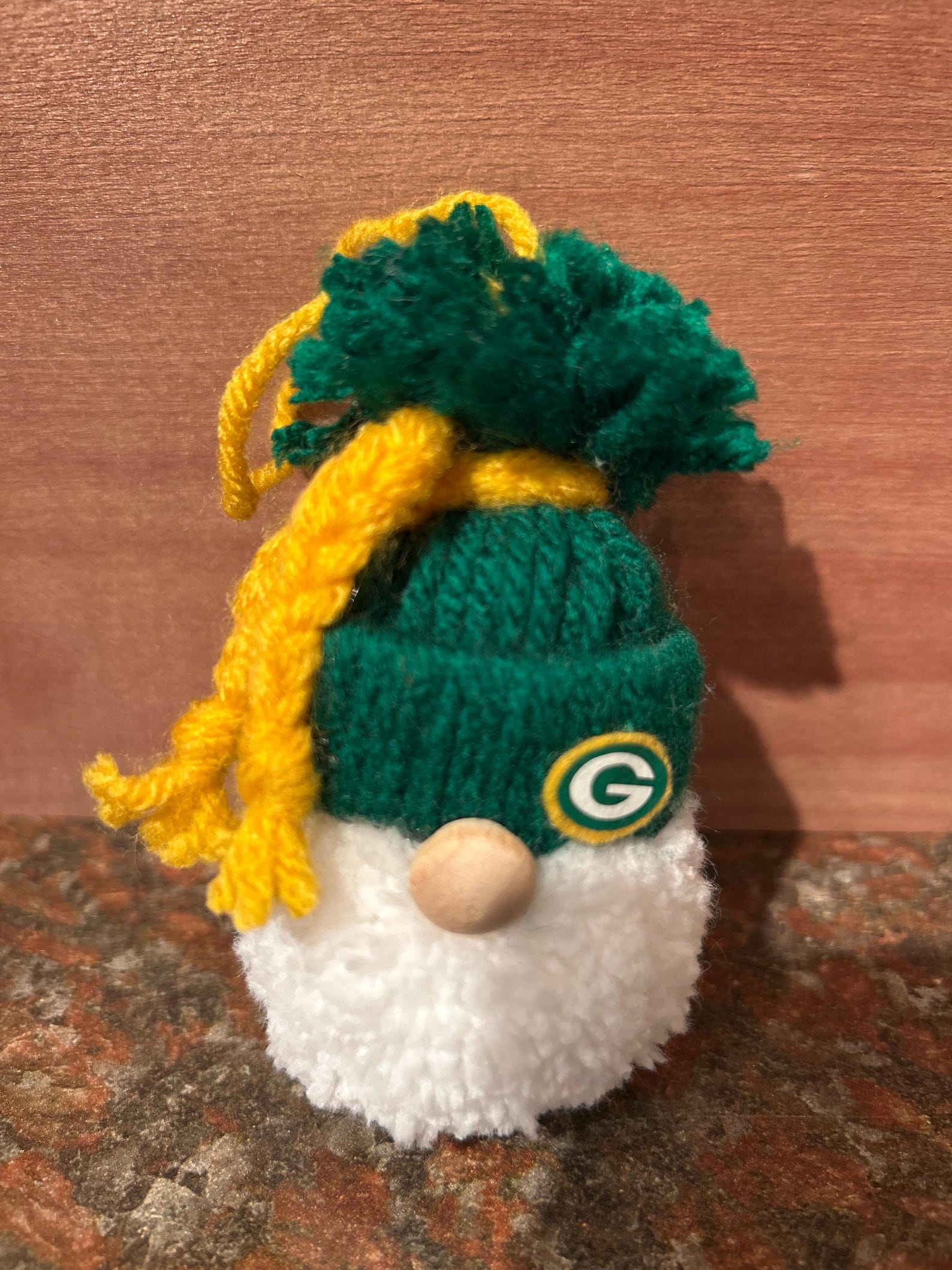 Green Bay Packer Yarn Ornament, Packer Gnome, Wisconsin Gnome - Etsy