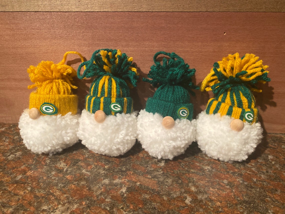 Green Bay Packer Gnome Ornaments, Packer Gnome, Packer Decor, Wisconsin ...