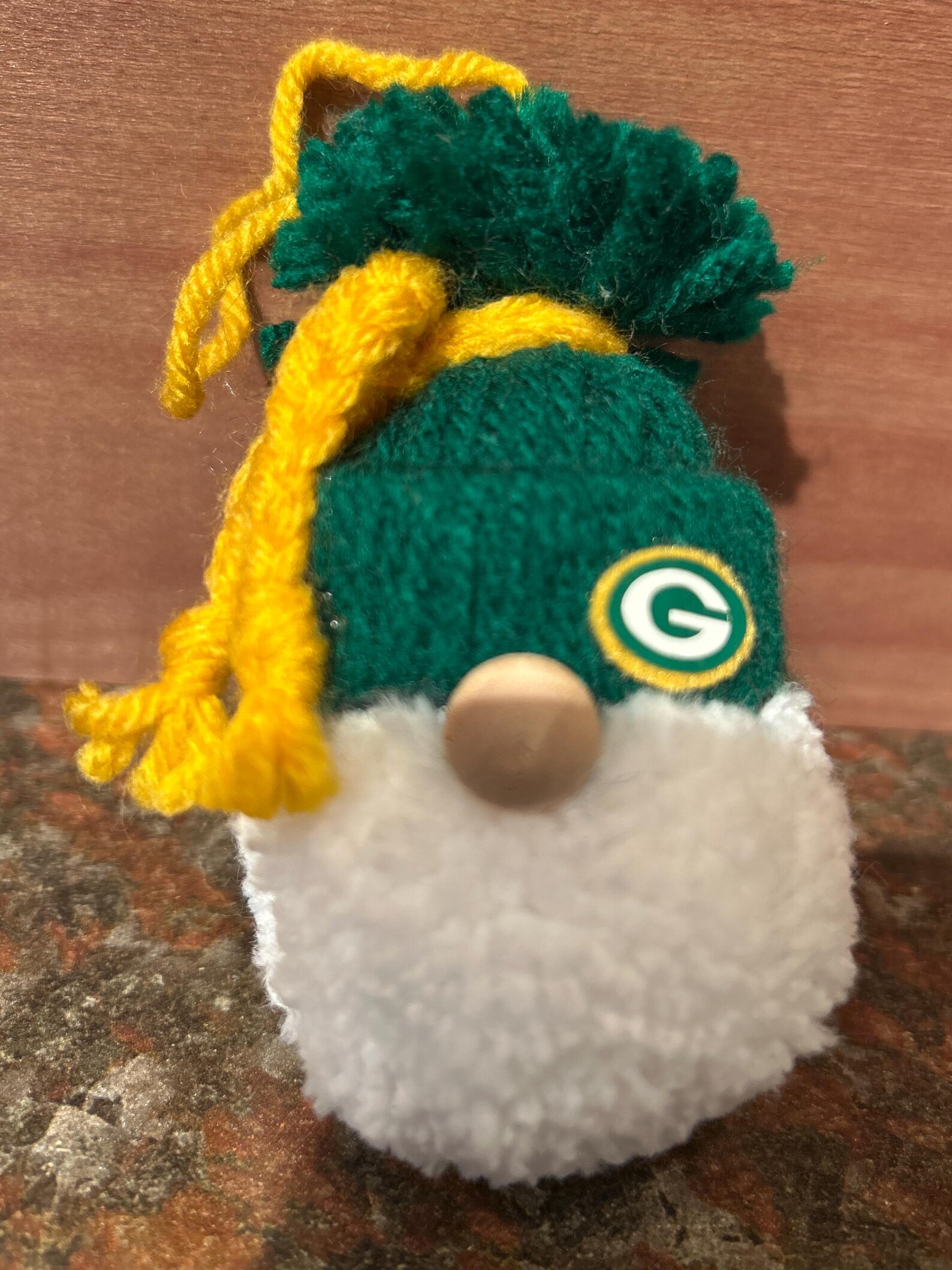 Green Bay Packer Yarn Ornament, Packer Gnome, Wisconsin Gnome - Etsy
