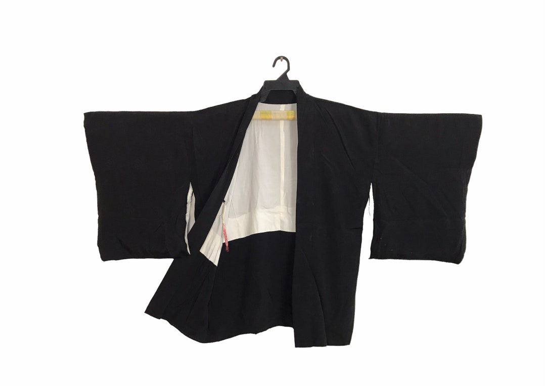 Vintage Japanese Traditional Noragi Kimono Haori Hanten Jinbei Cardigan ...