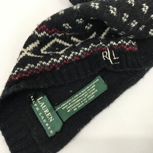 RLL Polo Ralph Lauren Lambswool Nylon Scarf Muffler Nova Check Monogram ...