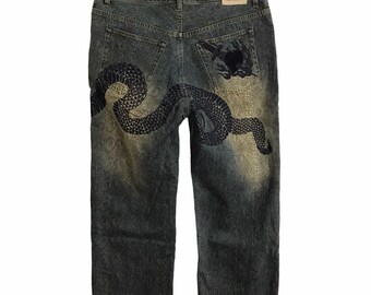Snake Skin Jeans - Etsy