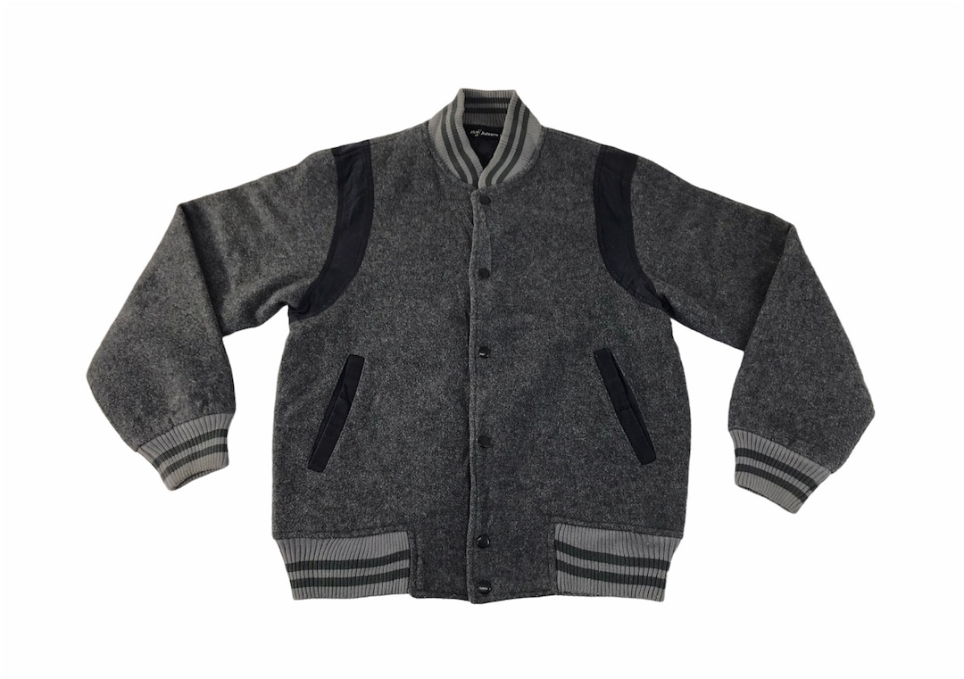 Vintage Varsity Jacket Japanese Brand Heavy Wool Sleeve Quilted Padded ...