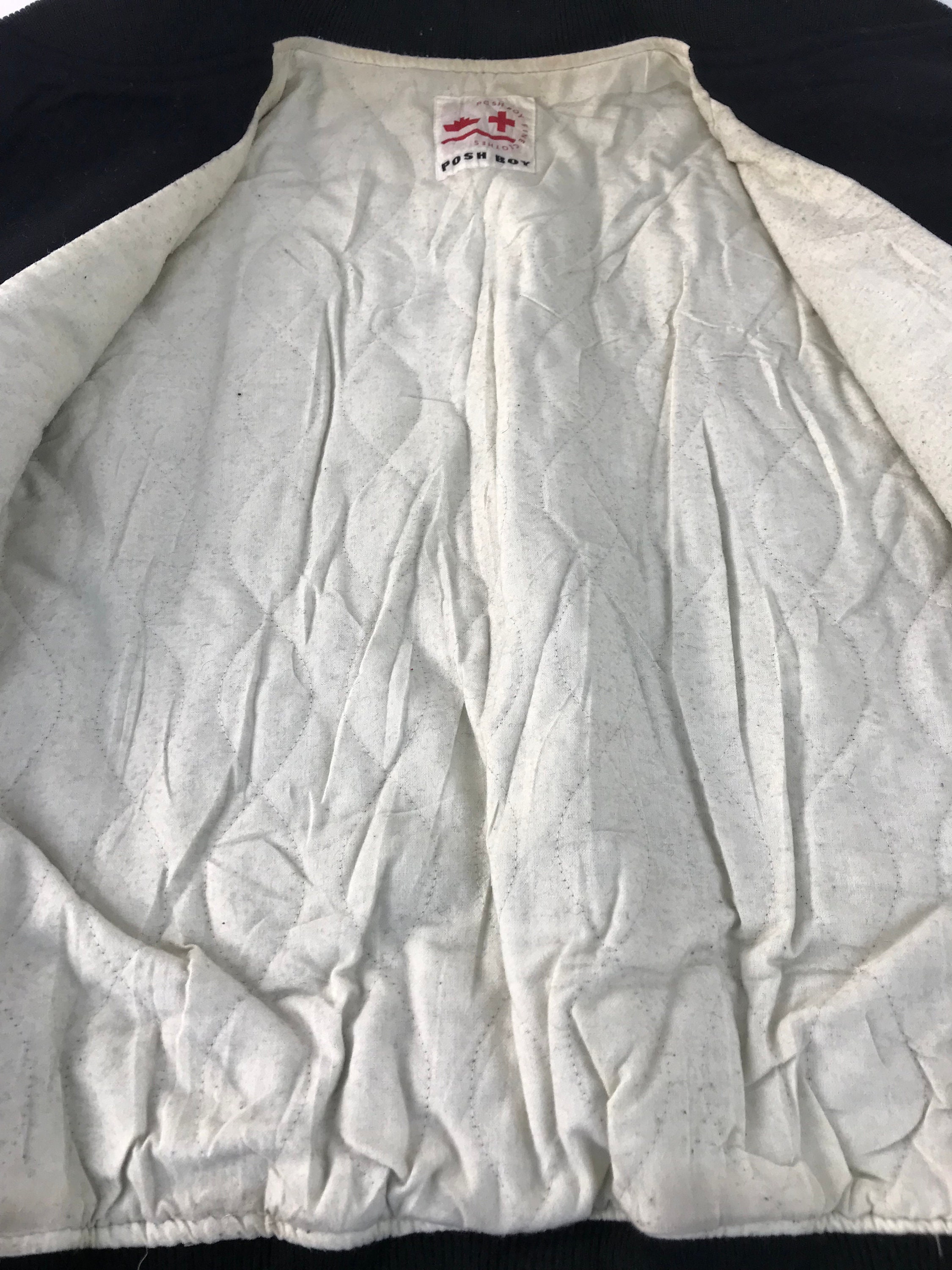 Vintage Posh Boy Champs Varsity Jacket Sleeve Quilted Padded Inner Snap ...
