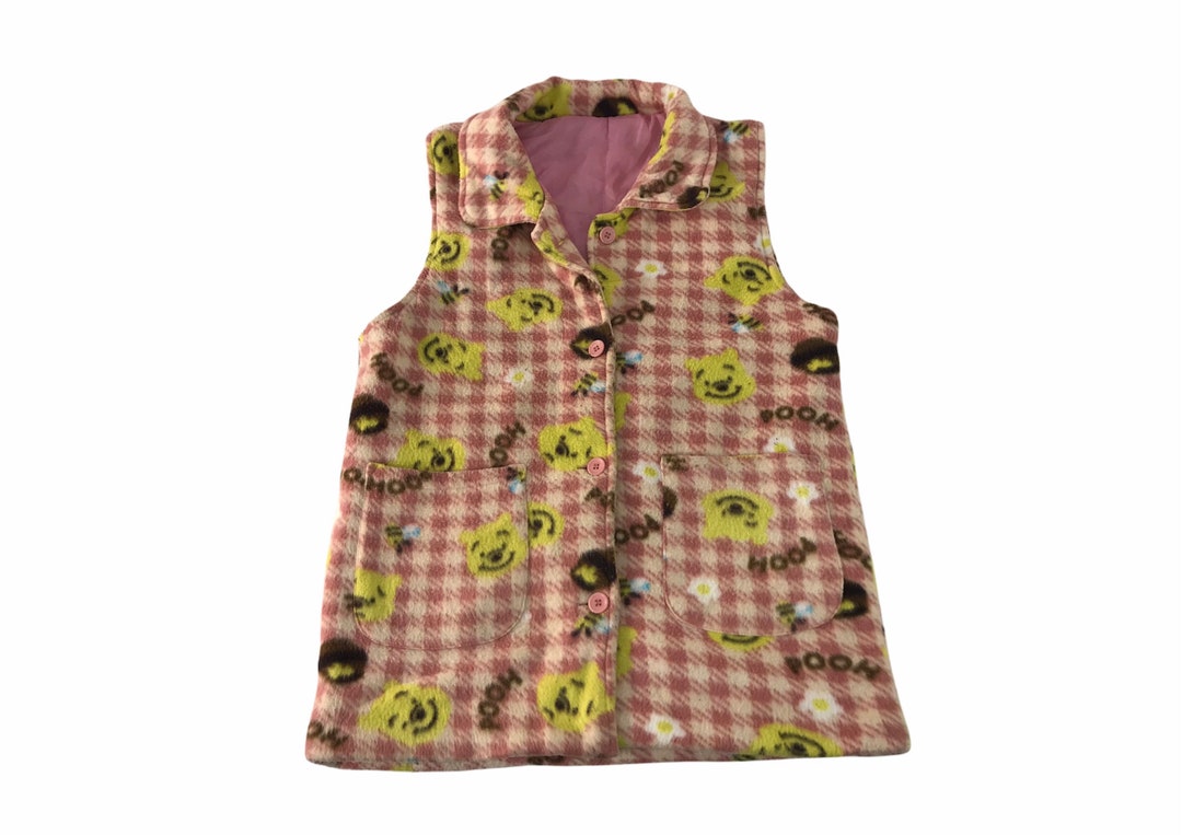 Vintage Style Winnie the Pooh Fleece Sherpa Vest Zipper Style Inspired ...