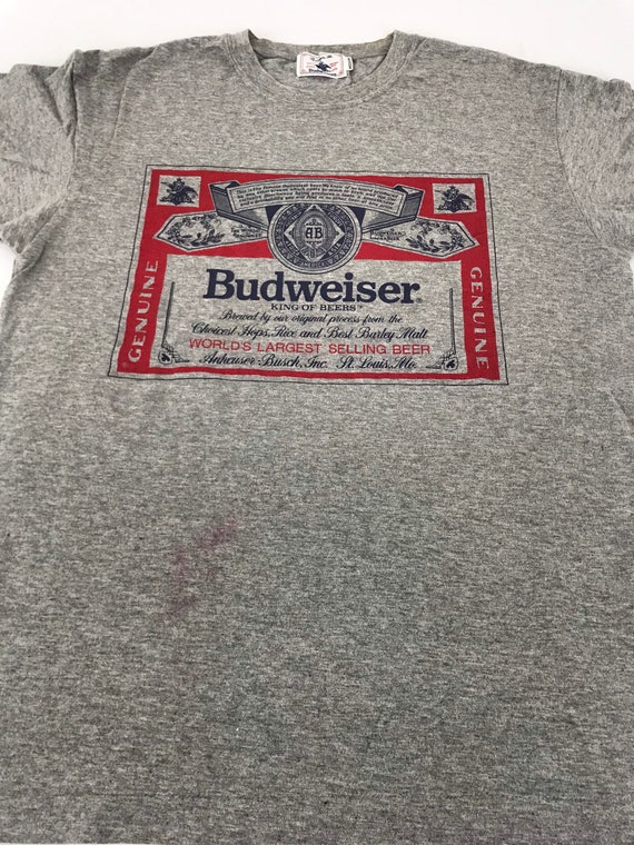 Vintage 90s Budweiser King of Beer Logo Promo Tee T-s… - Gem
