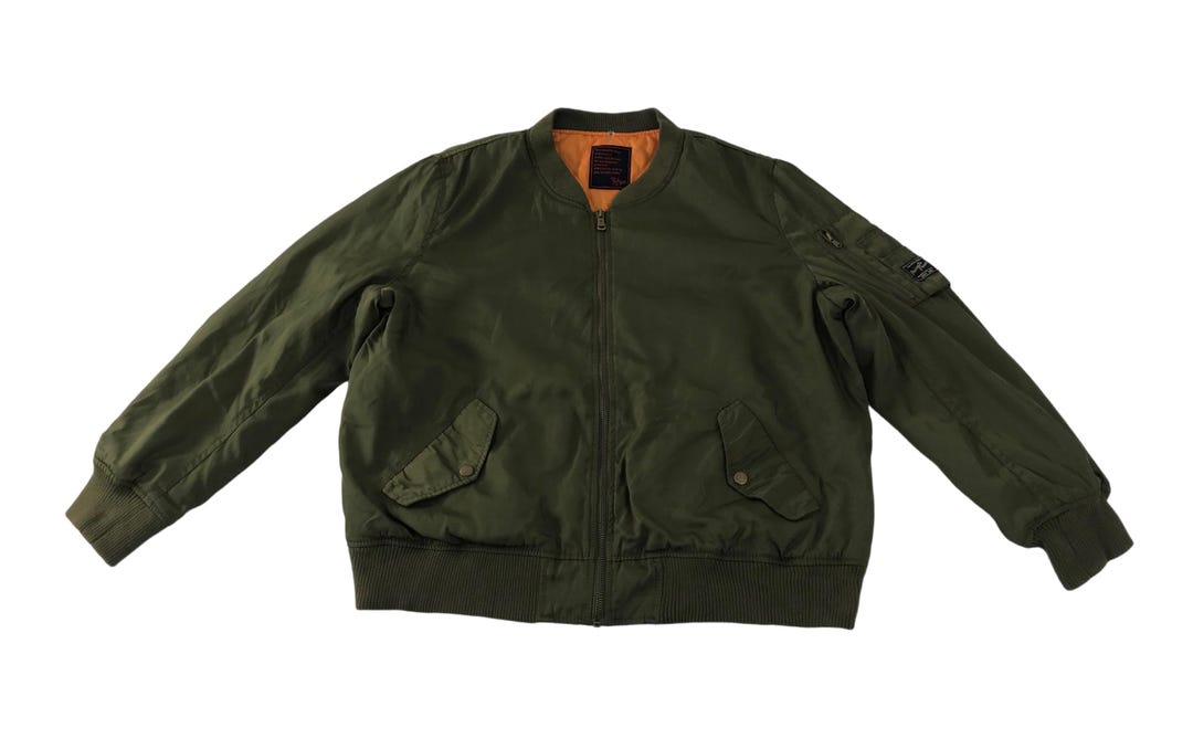 Vintage Private Pause OG Flight Bomber Jacket Full Zip Double Pocket ...
