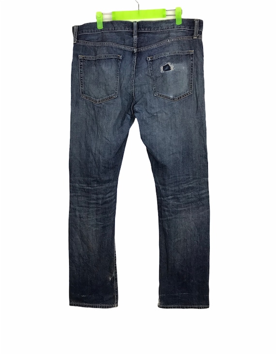 Vintage Style Uniqlo Red Line Selvedge Distressed Ind… - Gem