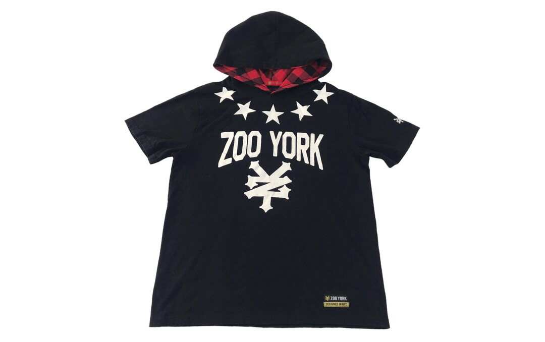 Vintage Style Zoo York Logo Skate Surf Streetwear Hooded Tee T-shirt ...