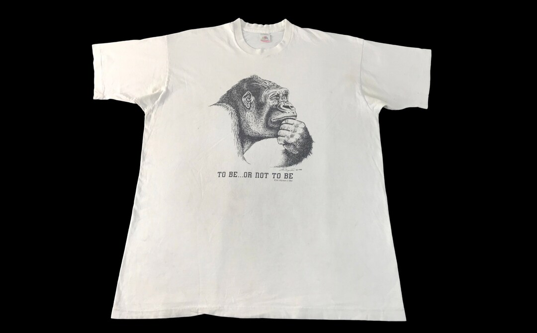 Vintage 90s Human I Tees to Be or Not to Be Humour Big Ape Printed Tee ...