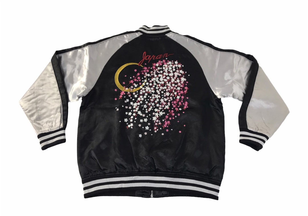 Vintage Japanese Brand Sukajan Souvenir Jacket Japan Embroidery Floral ...
