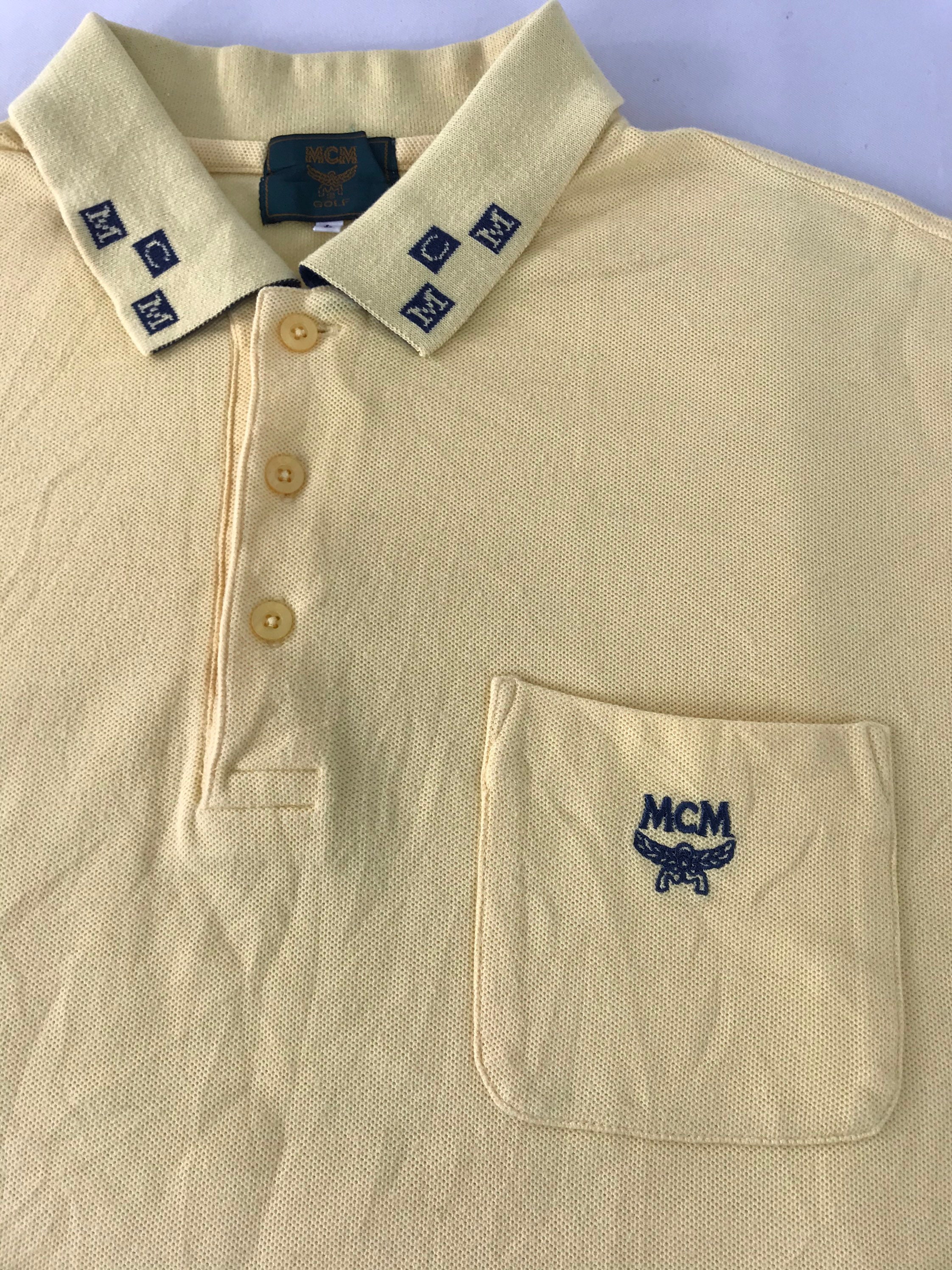 Vintage MCM Golf Luxury Polo Tee T-shirt Modern Classic Embroidery Logo ...