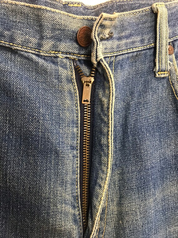 Vintage 70s 80s Western Scovill Brass Zipper Denim Je… - Gem