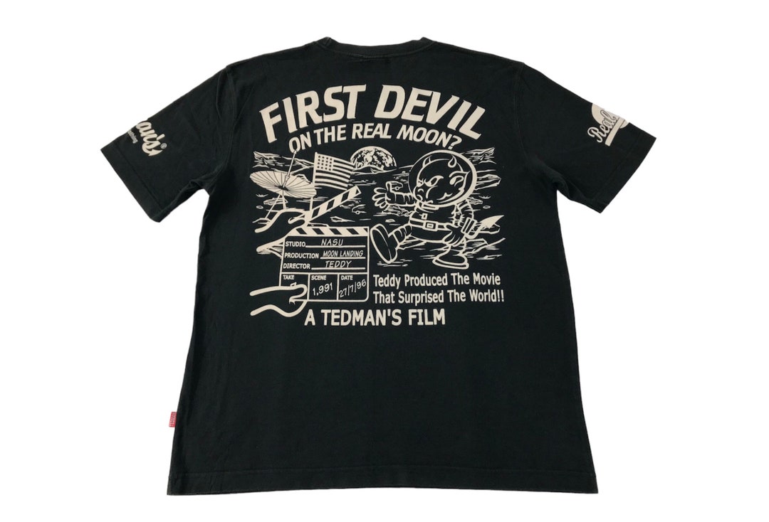 Vintage Teds Company Devil Equipment Moon Landing Hoax Printed Tee T ...