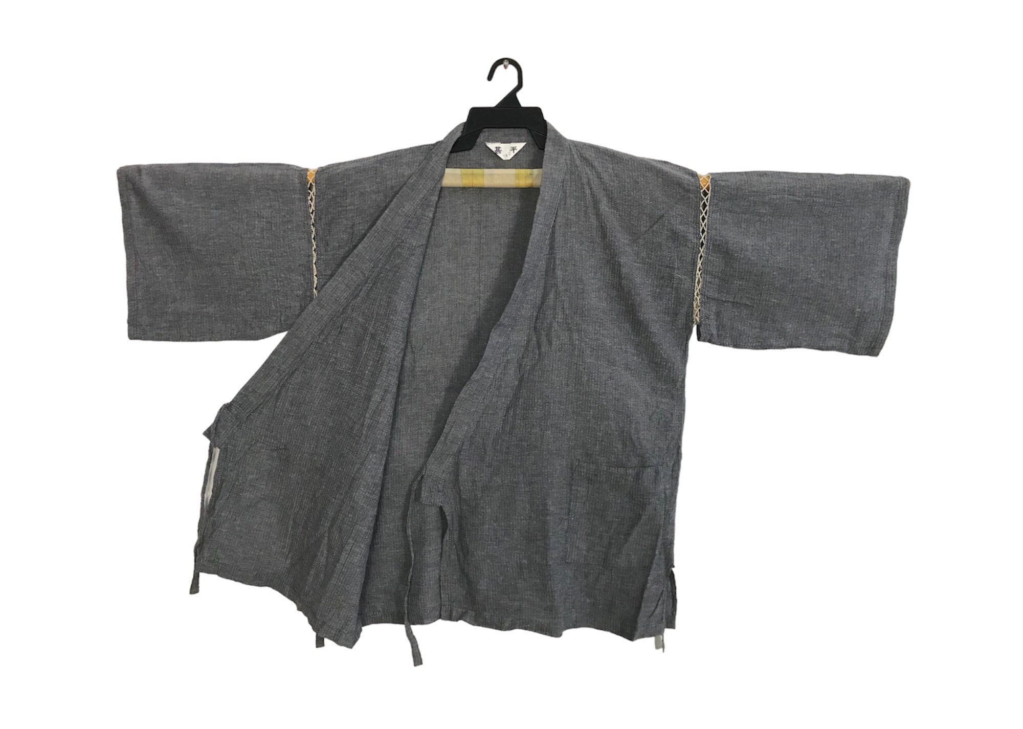Vintage Japanese Traditional Noragi Kimono Haori Hanten Jinbei Cardigan ...