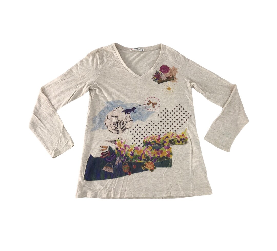 Vintage Japanese Brand Painting Artist Design Longsleeve Tee T-shirt ...