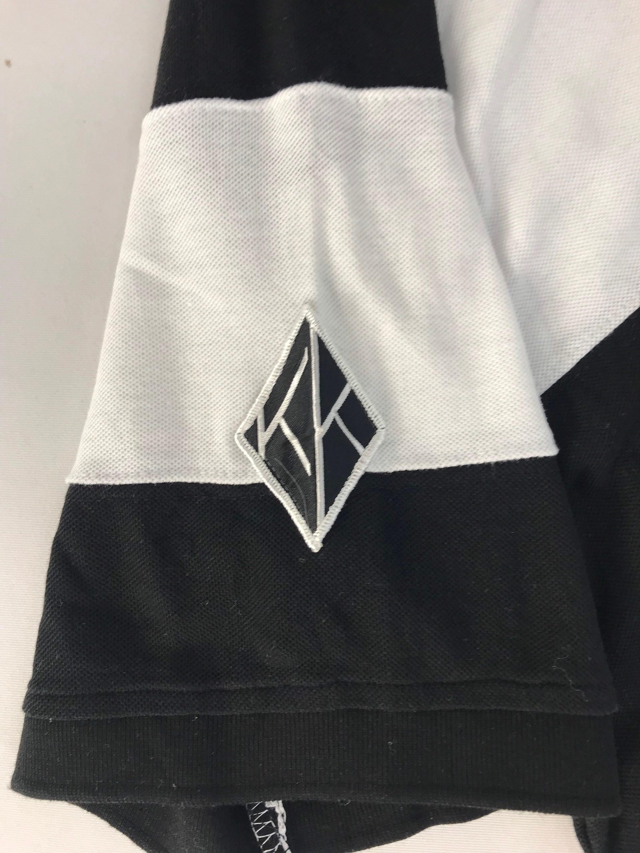 Vintage Karl Kani Gold Striped Colour Block White Black Design Polo Tee ...
