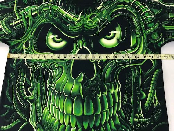 Vintage 90s Green Terminator Skull Bone Travis Scott … - Gem