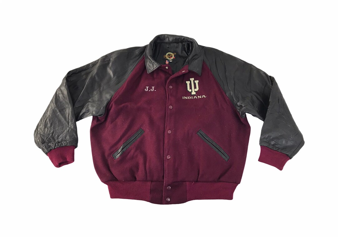 Vintage Dehen Indianna Simple Varsity Jacket Leather Sleeve Quilted ...