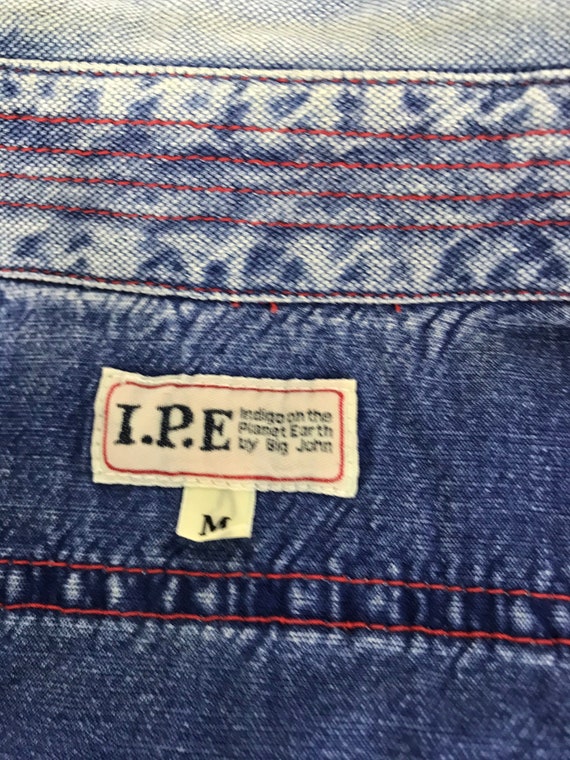 Rare Vintage IPE Big John Indigo Planet Earth Denim J… - Gem