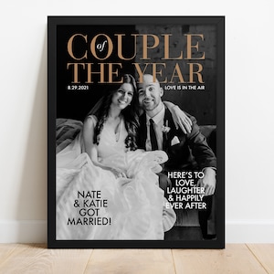 Couple of the Year Magazine Cover / Custom Wedding Gift for Couple ...