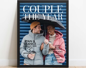 Custom Magazine Cover Gift / Couple of the Year Magazine Cover Art ...