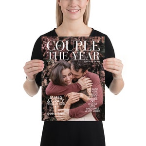 Custom Couple of the Year Magazine Cover / One Year Anniversary Gift ...