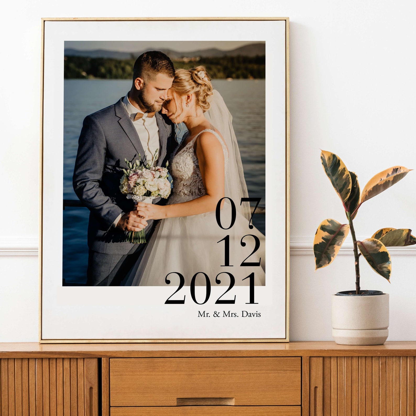Personalized Wedding Date With Photo / Custom Wedding Print / - Etsy
