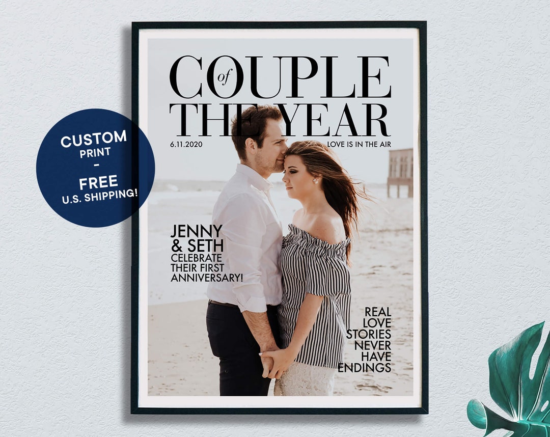 Custom Magazine Cover Gift / Couple of the Year Magazine Cover Art ...