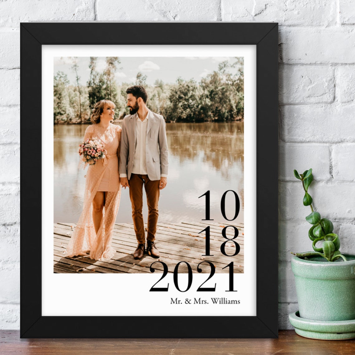 Personalized Wedding Date With Photo / Custom Wedding Print / - Etsy