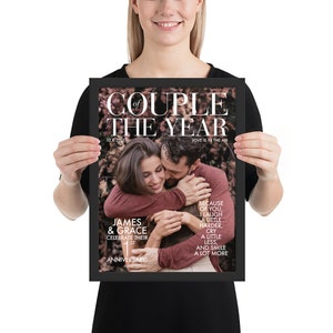 Custom Couple of the Year Magazine Cover / One Year Anniversary Gift ...