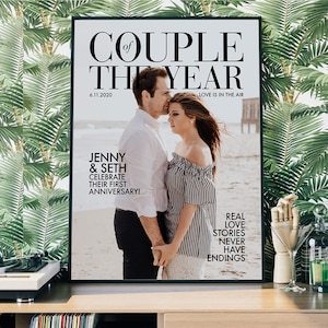 Custom Magazine Cover Gift / Couple of the Year Magazine Cover Art ...