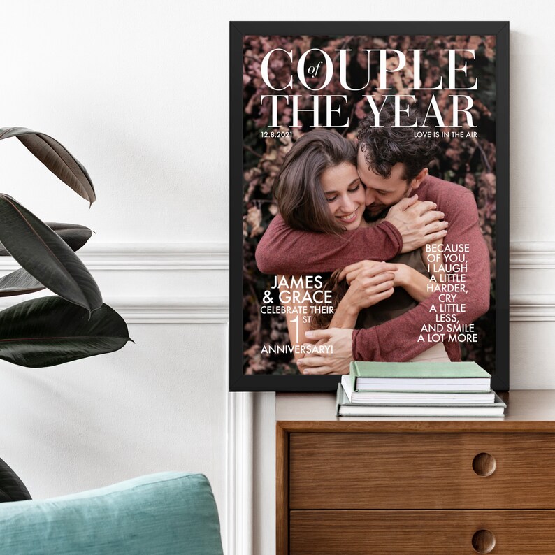 Custom Couple of the Year Magazine Cover / One Year - Etsy
